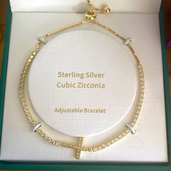 Rachel Zoe | Jewelry | Rachel Zoe Cross Cubic Zirconia Adjustable ...